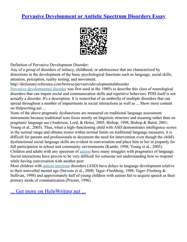 Autism Spectrum Disorder ( Autism ) Essay | PDF