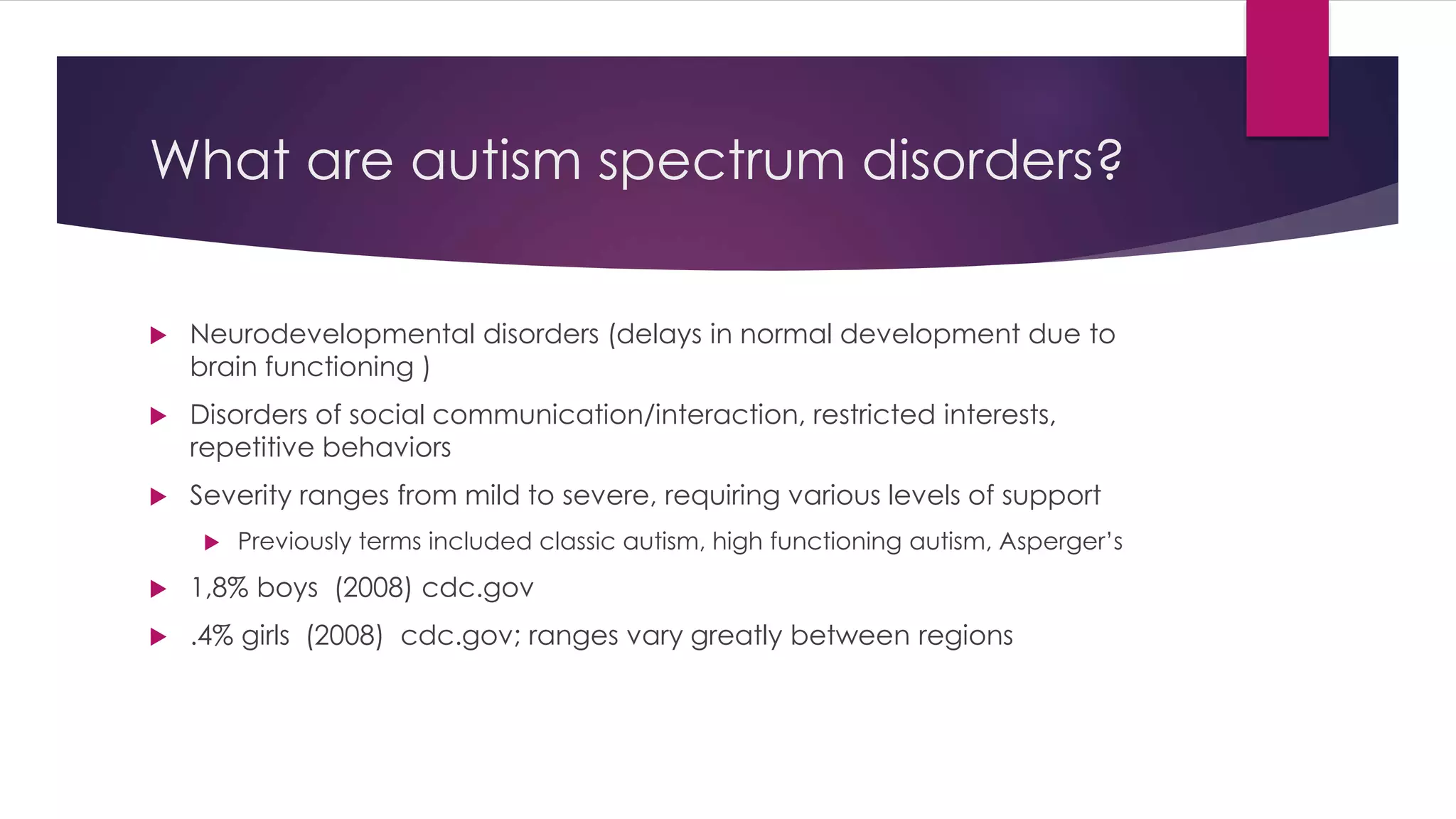 Autism Spectrum Disorders | PPTX | Brain and Nervous System Disorders ...
