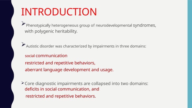 Autism spectrum disorders and other neurodevelopmental disorders | PPTX