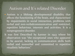 Autistic disorder | PPT