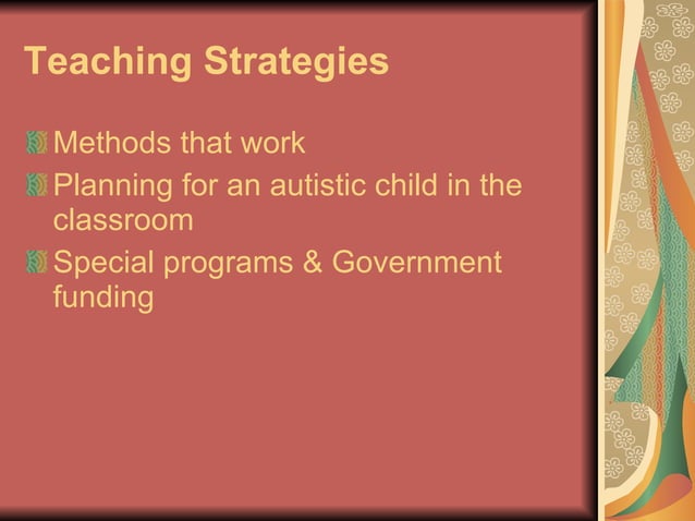 Autistic Children & Teaching | PPT