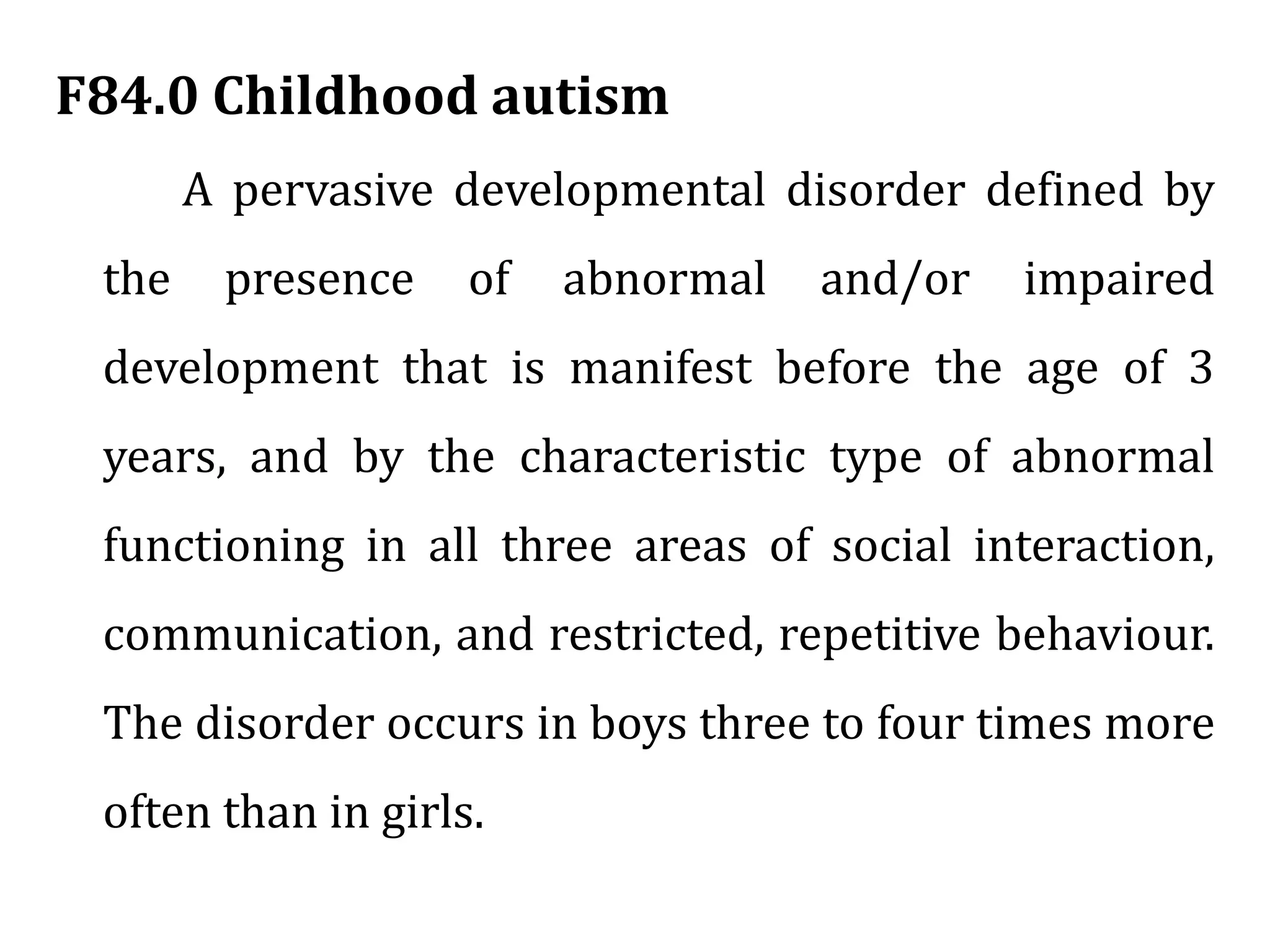 Autistic Spectrum Disorders | PPTX