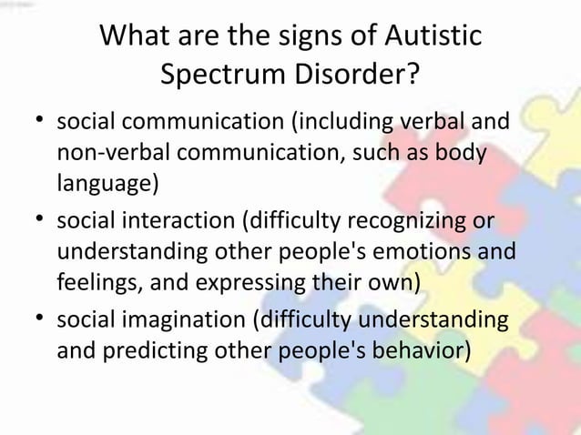Autistic spectrum disorder | PPSX