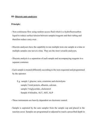 Auto analyzer | PDF