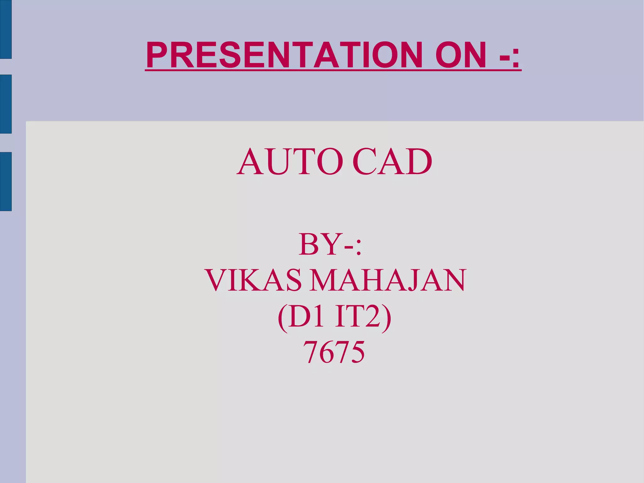Auto Cad Presentation | ODP