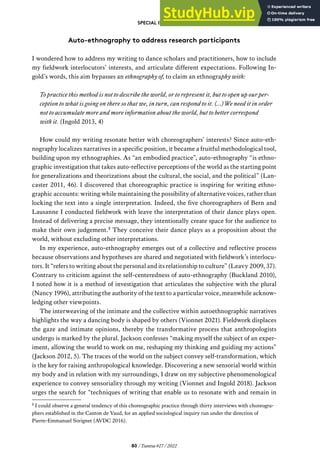 Auto-Ethnography Of Engagement Through Dance | PDF