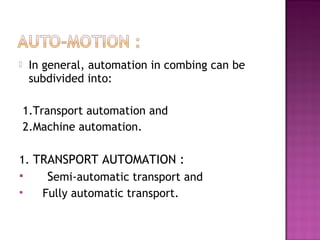 Auto motion in comber | PPT