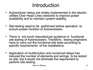 Auto Reclose Testing | PPT