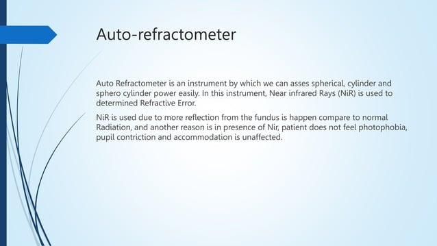 Auto-refractometer, Tonometer and DO.pptx