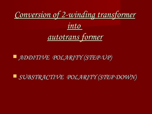 Auto transformer | PPT | Physics | Science