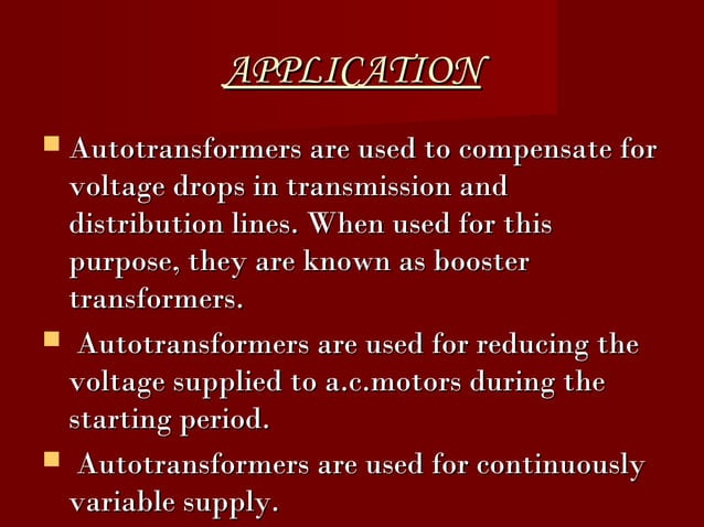 Auto transformer | PPT | Physics | Science