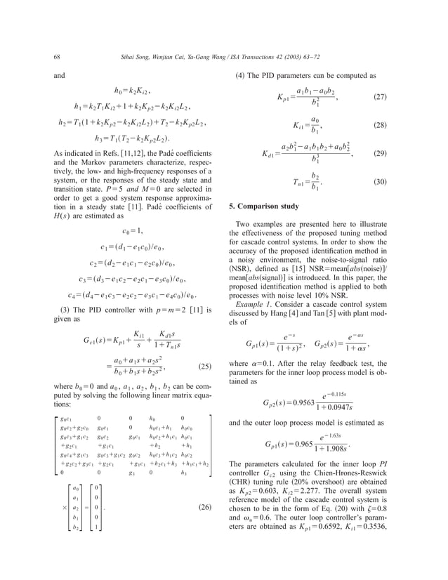 Auto tuning of cascade control systems | PDF