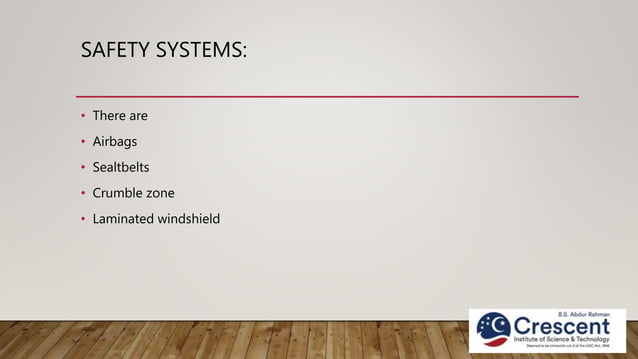 PASSIVE SAFETY SYSTEMS | PPTX | Auto Safety Technologies | Auto Technology
