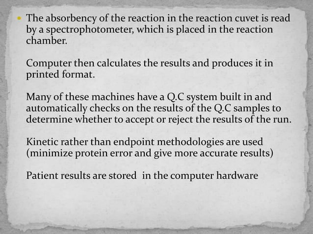 Biomedical Instrumentation auto analyser.pptx | Chemistry | Science