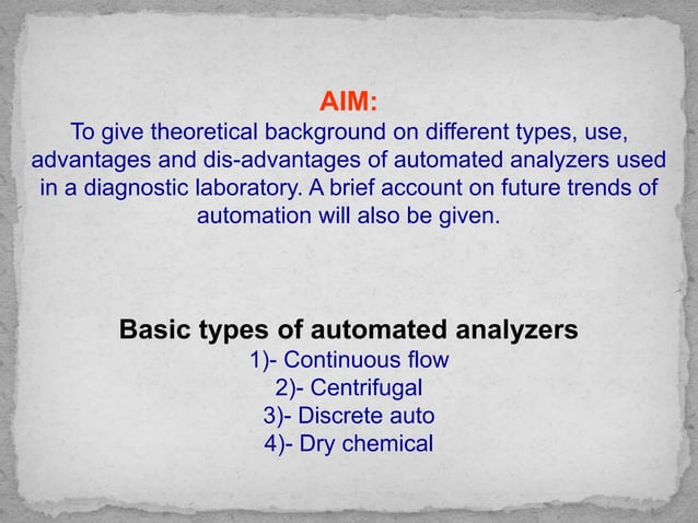 Biomedical Instrumentation auto analyser.pptx | Chemistry | Science