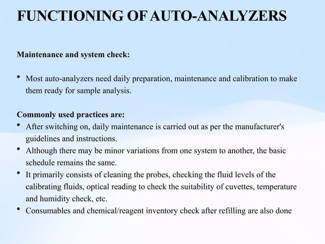 Autoanalyzers what and how they are used. | PPT