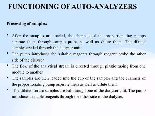Autoanalyzers what and how they are used. | PPT