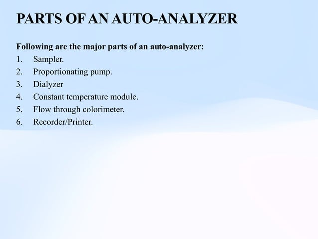 Autoanalyzers what and how they are used. | PPT