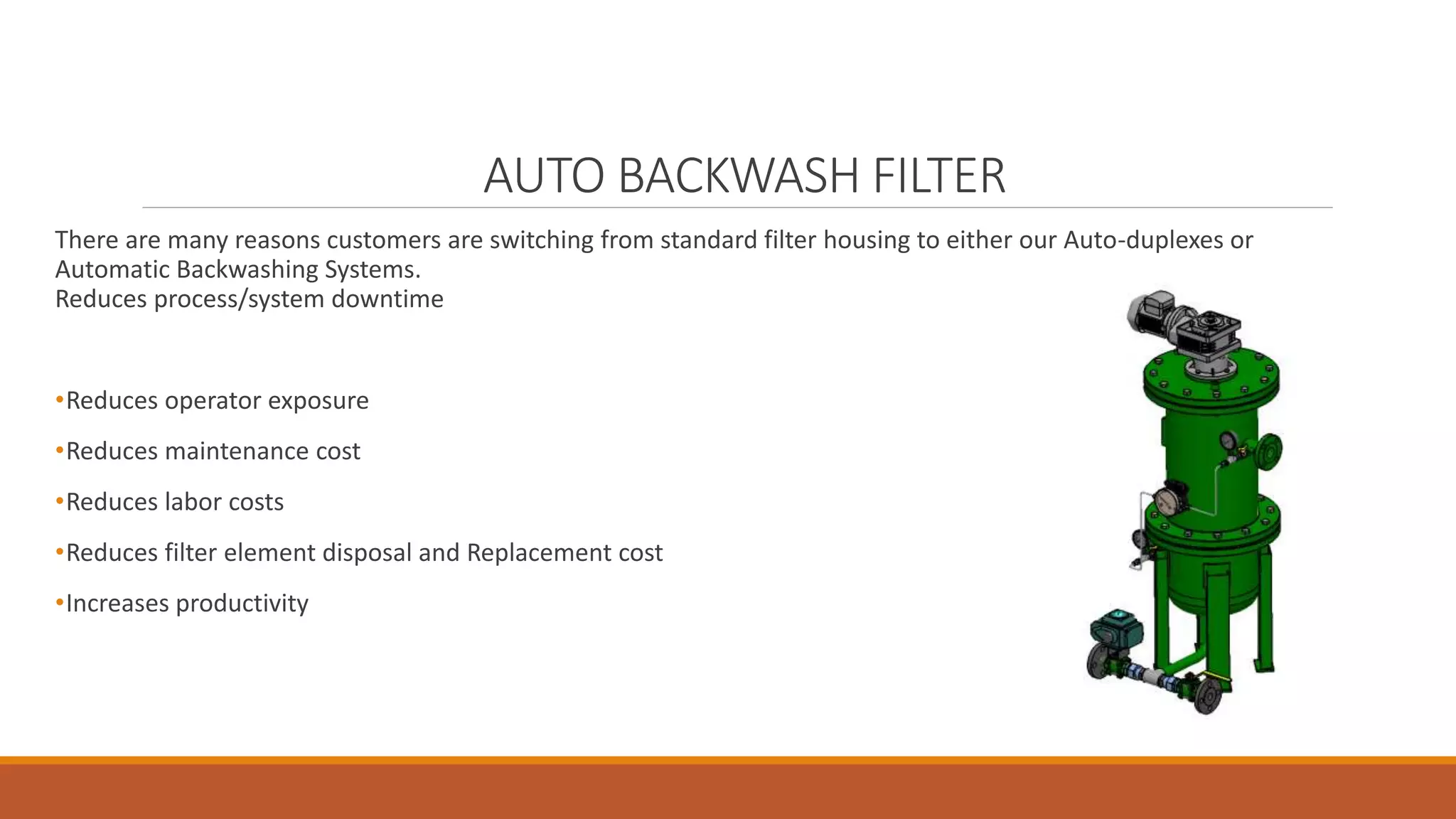 Auto Backwash Filter Simplex Type | PPTX