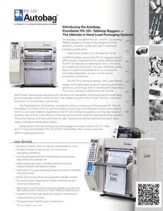 Autobag Pace Setter PS125 | PDF