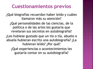 La Autobiografía | PPTX
