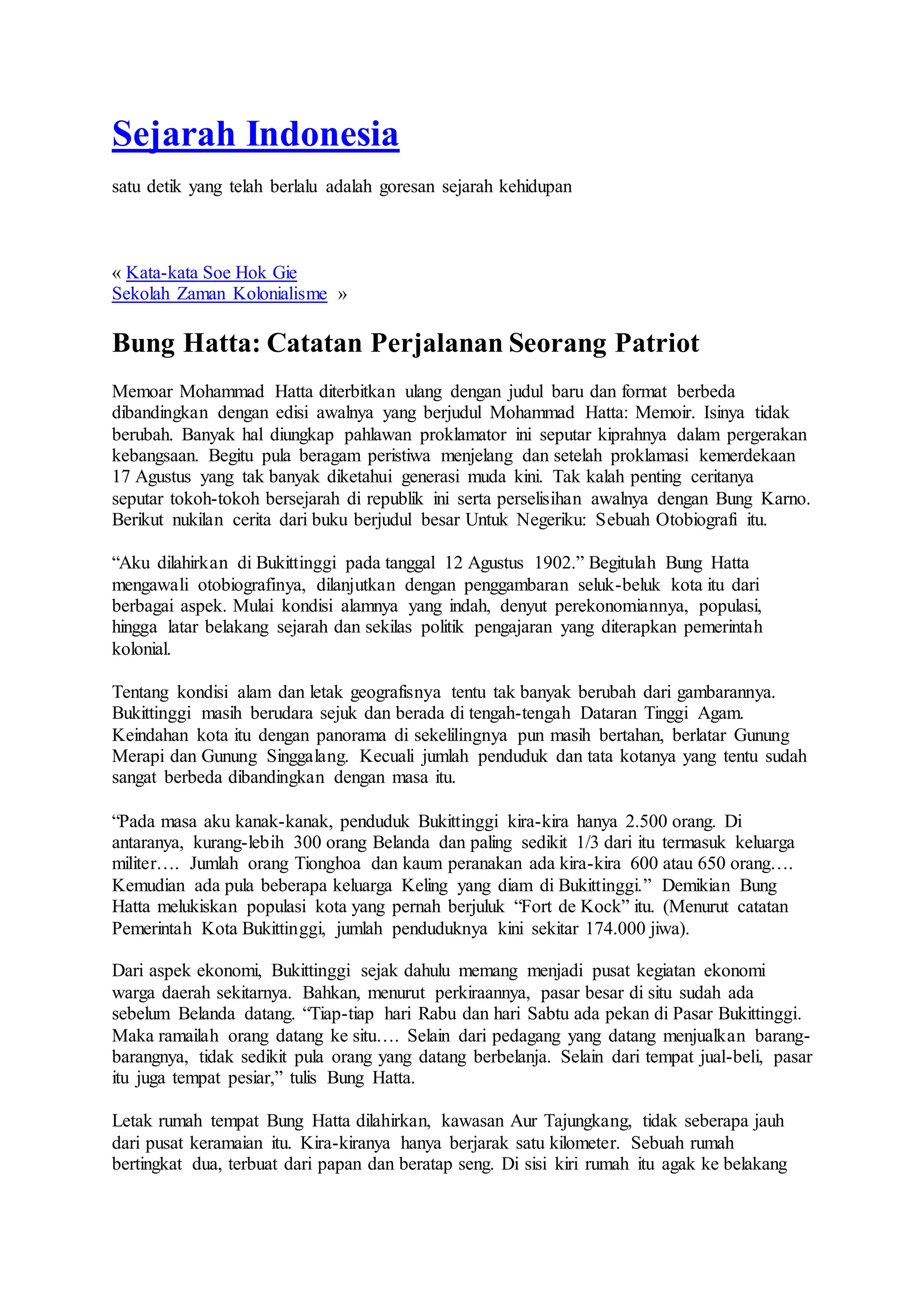 Autobiografi bung hatta | PDF