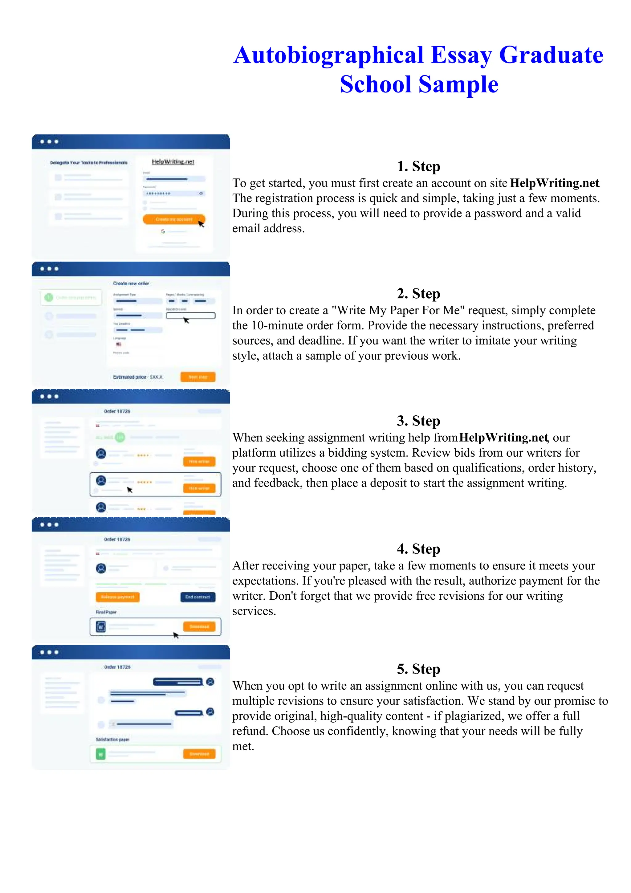 Autobiographical Essay Graduate School Sample | PDF