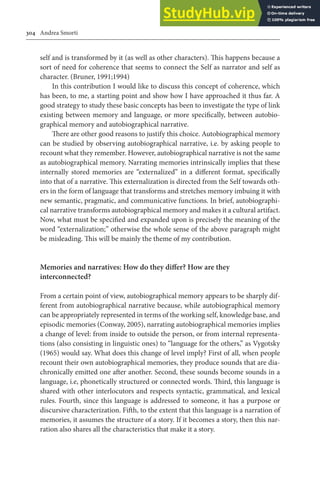 Autobiographical Memory And Autobiographical Narrative NI | PDF