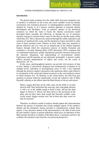 Autobiographical Narrative | PDF