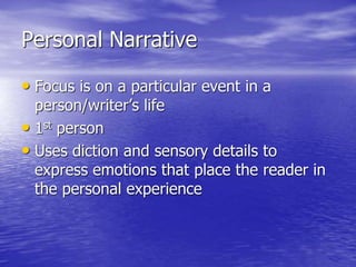 Language and Literature Autobiographical Genres Presentation | PPTX