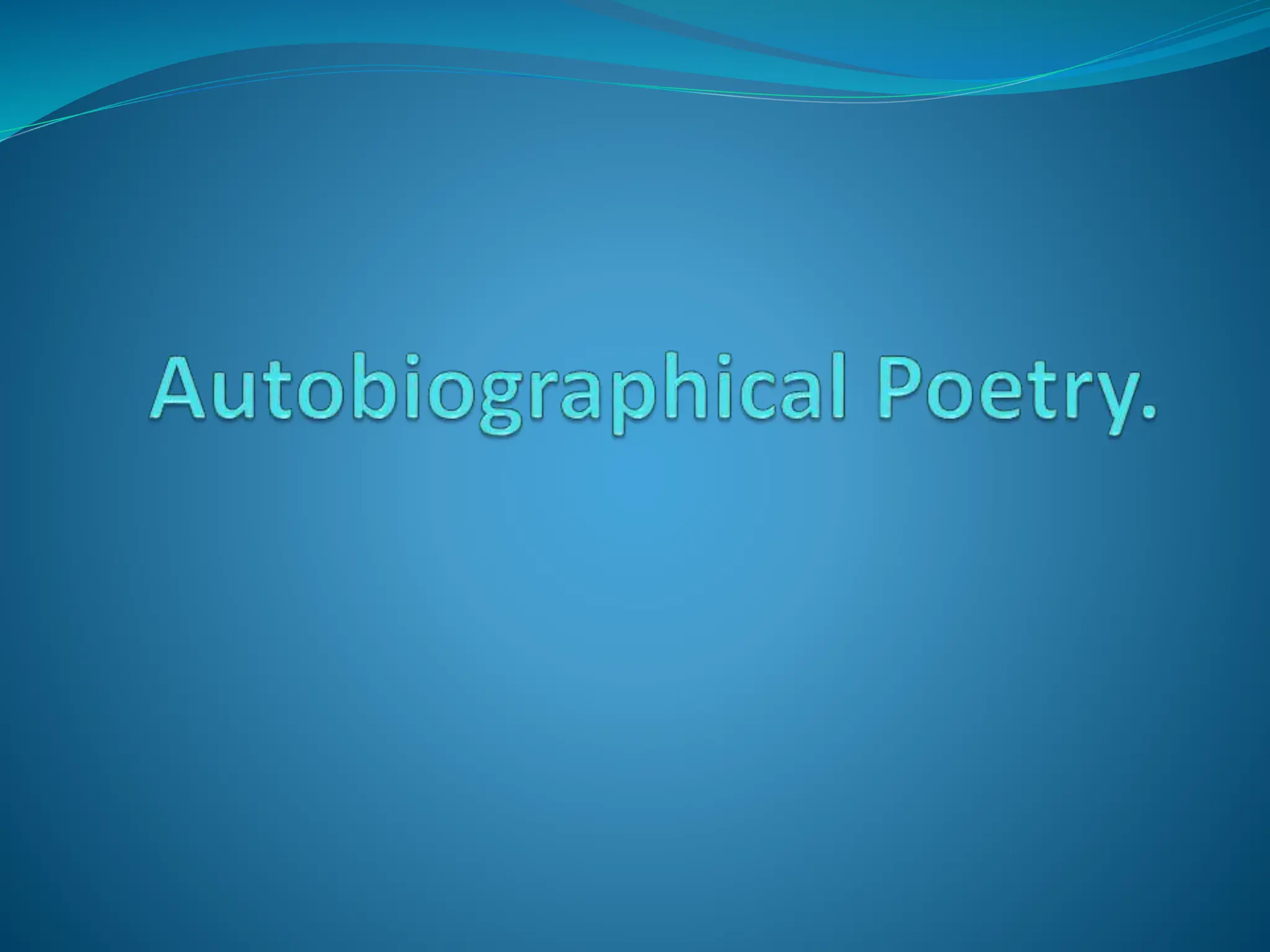 Autobiographical Poetry PowerPoint lesson Elementary/Middle School | PPTX