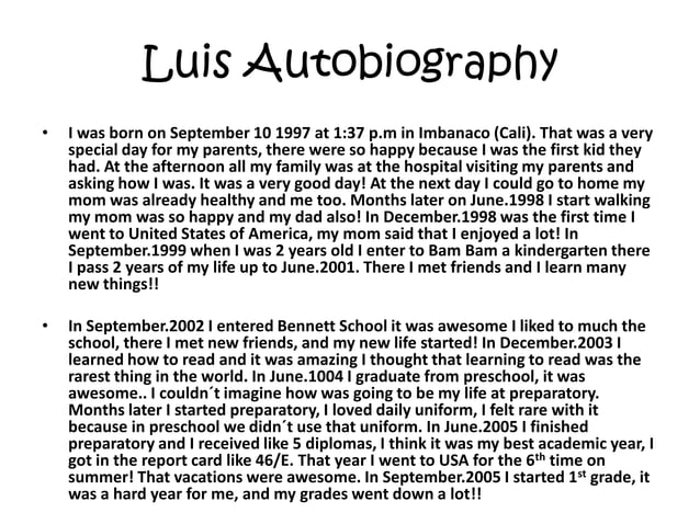 Autobiography!! | PPTX