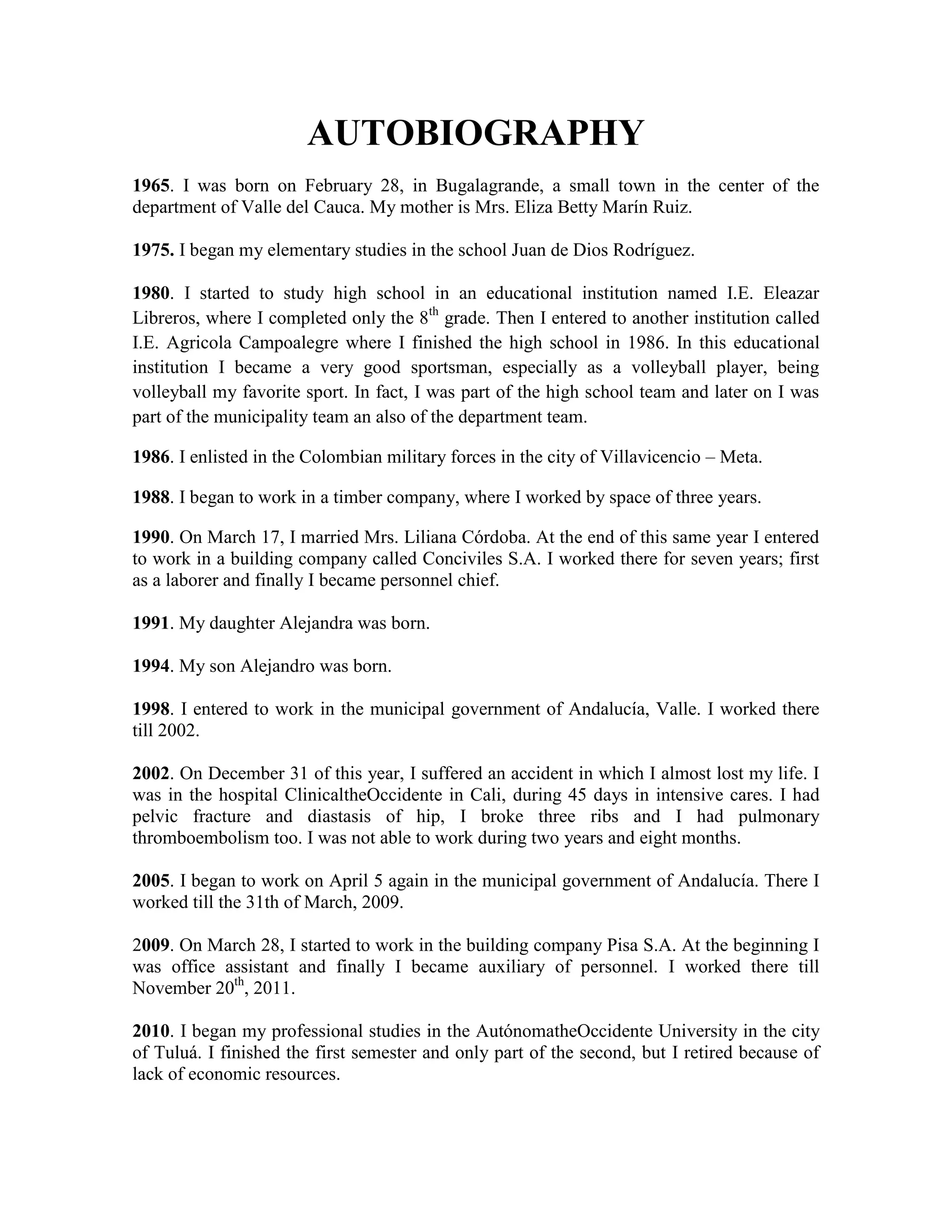 Autobiography | DOCX