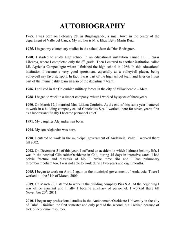 Autobiography | DOCX | Economy | Business and Finance
