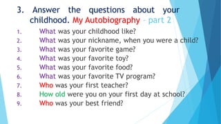 Autobiography | PPTX | Parenting Children Aged 4-11 | Parenting