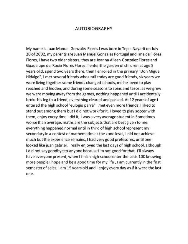 Autobiography | DOCX | Secondary Education | Education