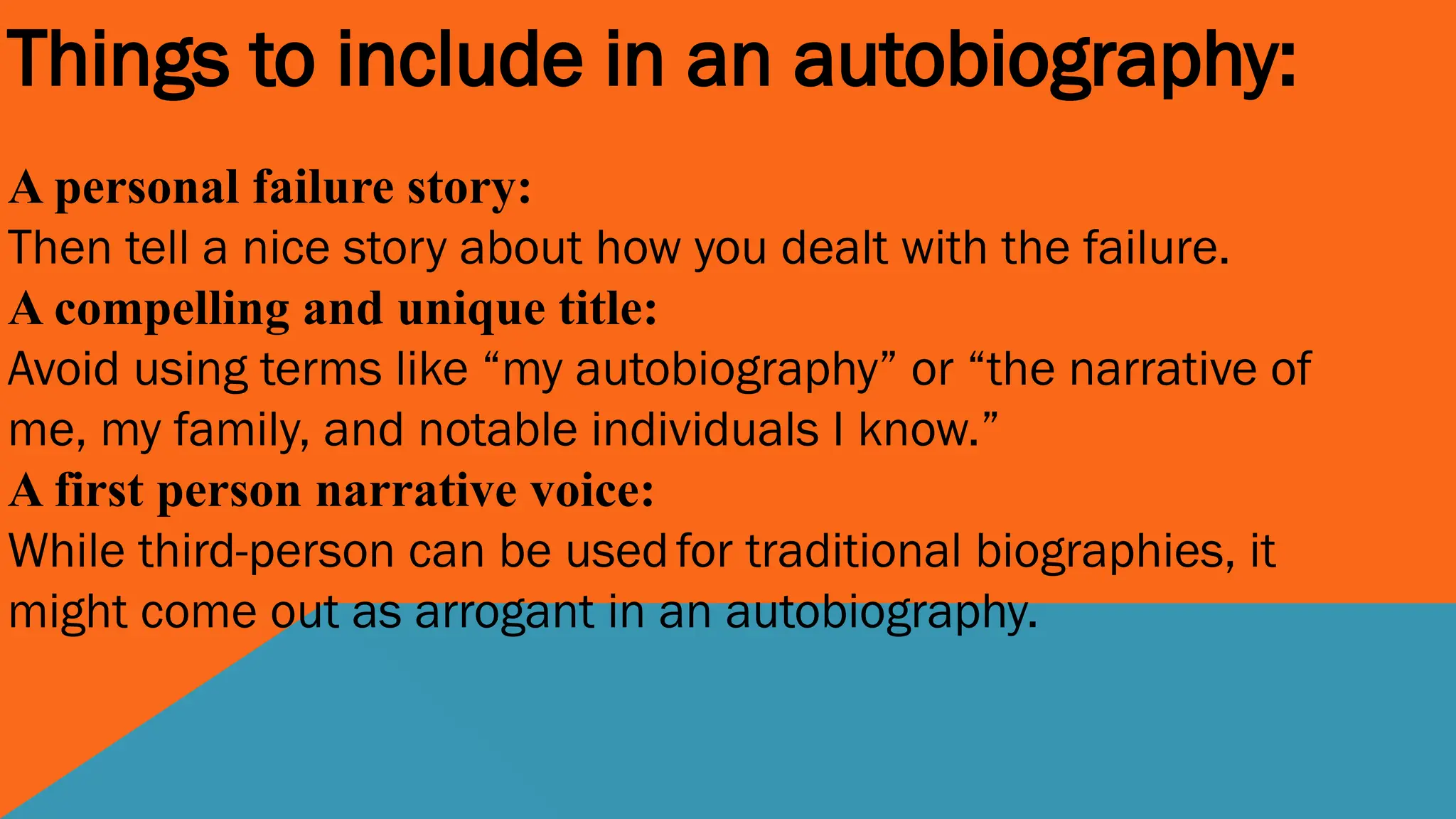 Definition of Autobiography and its types | PPTX | Biographies | Genres