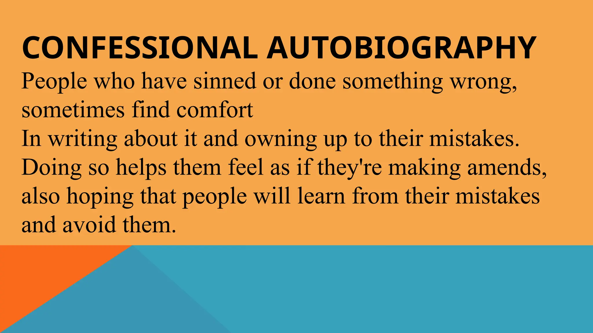 Definition of Autobiography and its types | PPTX | Biographies | Genres