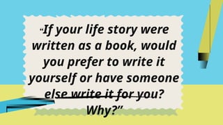 Autobiography. elements, nature and definition | PPTX