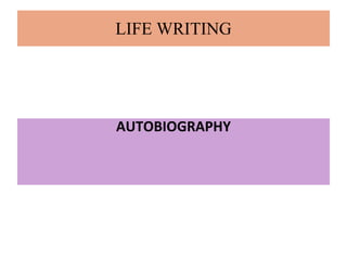 Autobiography- Introduction.pptx | Biographies | Genres