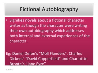 Autobiography- Introduction.pptx | Biographies | Genres
