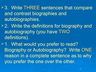 Autobiographyandbiography | PPT