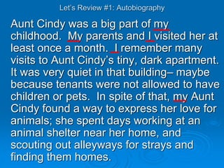 Autobiography and biography notes and lesson.ppt