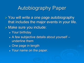 Autobiography and biography notes and lesson.ppt