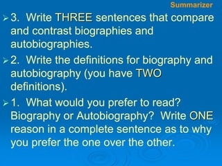 Autobiography and biography notes and lesson.ppt