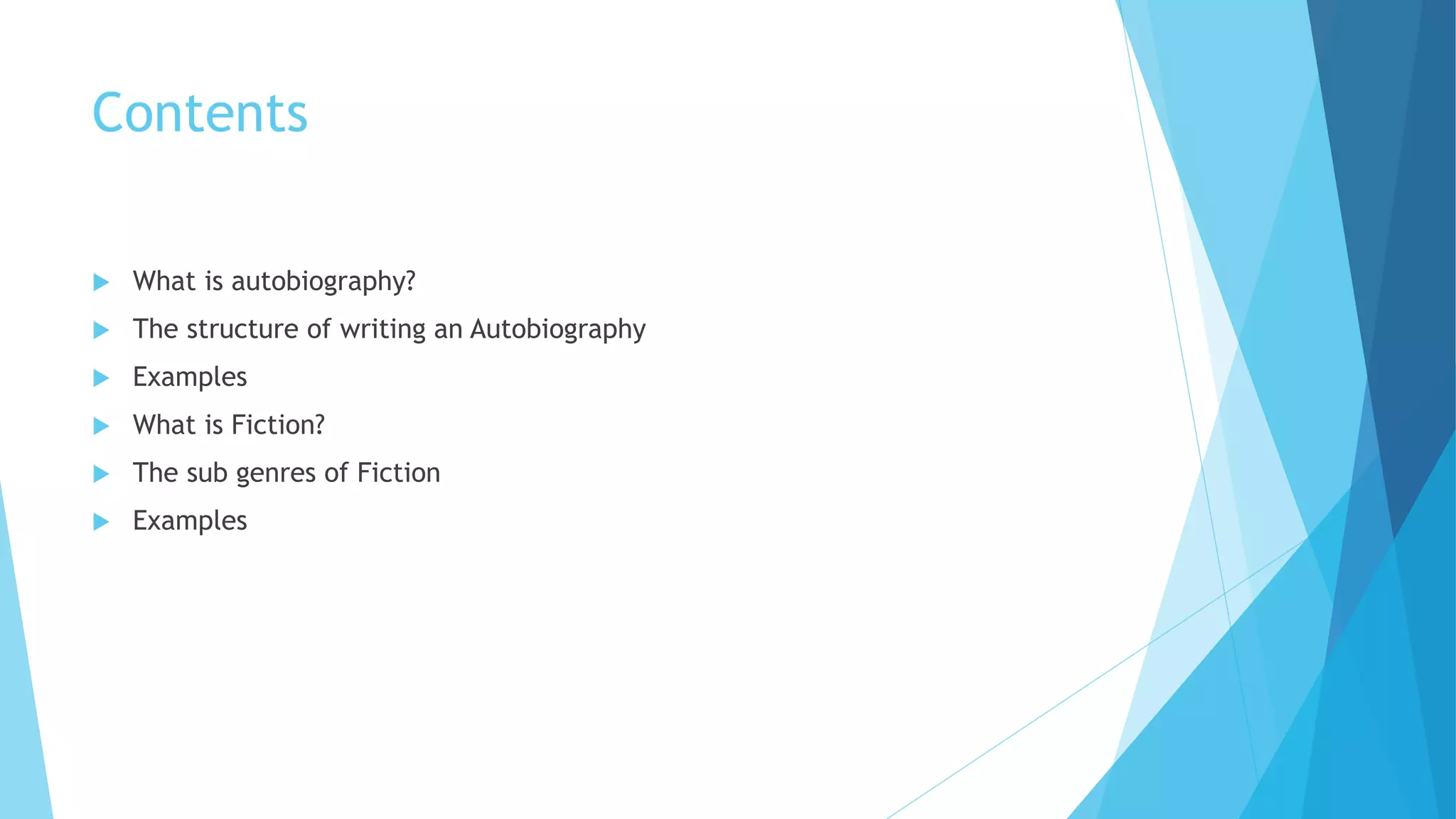 Autobiography and fiction | PPTX