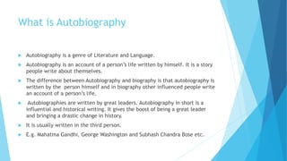 Autobiography and fiction | PPTX