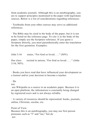 Autobiography and Research Synthesis Paper InstructionsRatio.docx ...