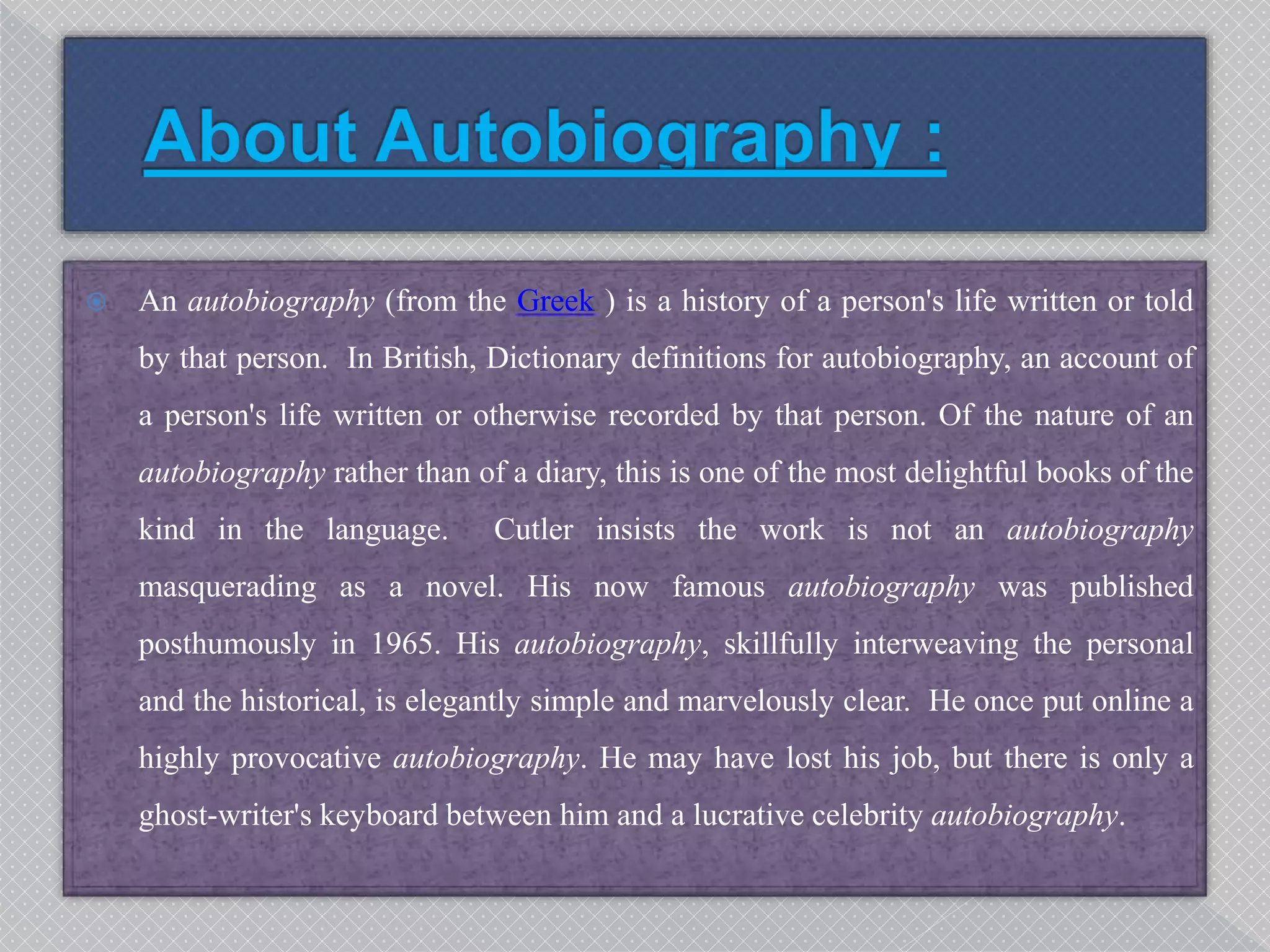 Autobiography | PPT