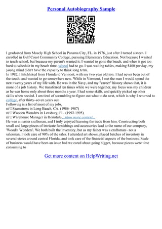 Autobiography Example